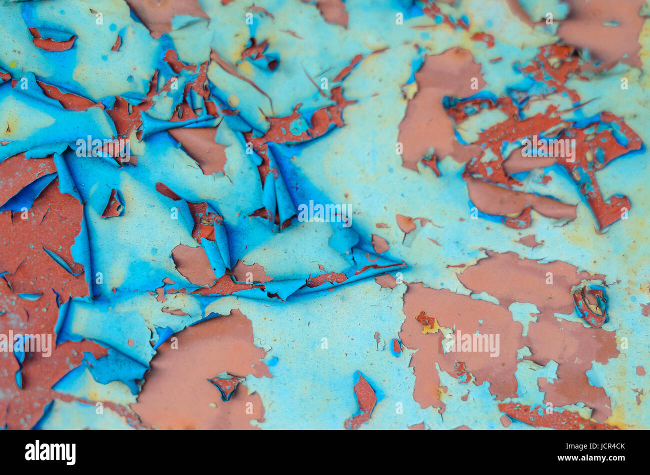 Flaking paint on on old metal surface. Old metal texture for background ...