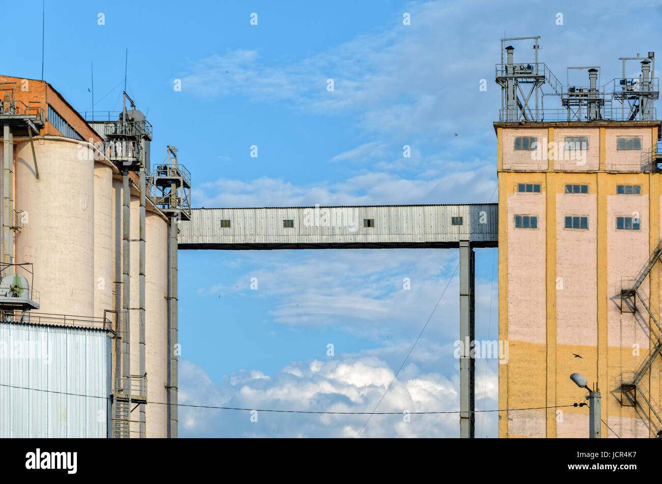 Plant for the production of baked goods. Elements of the facade of the ...