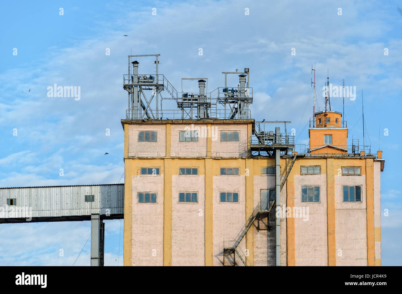 Plant for the production of baked goods. Elements of the facade of the ...