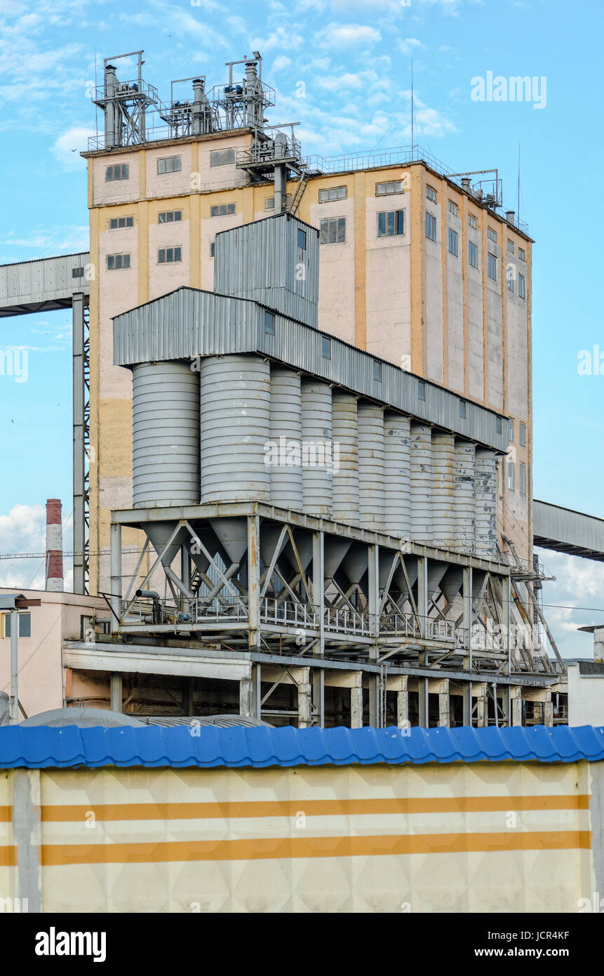 Plant for the production of baked goods. Elements of the facade of the ...