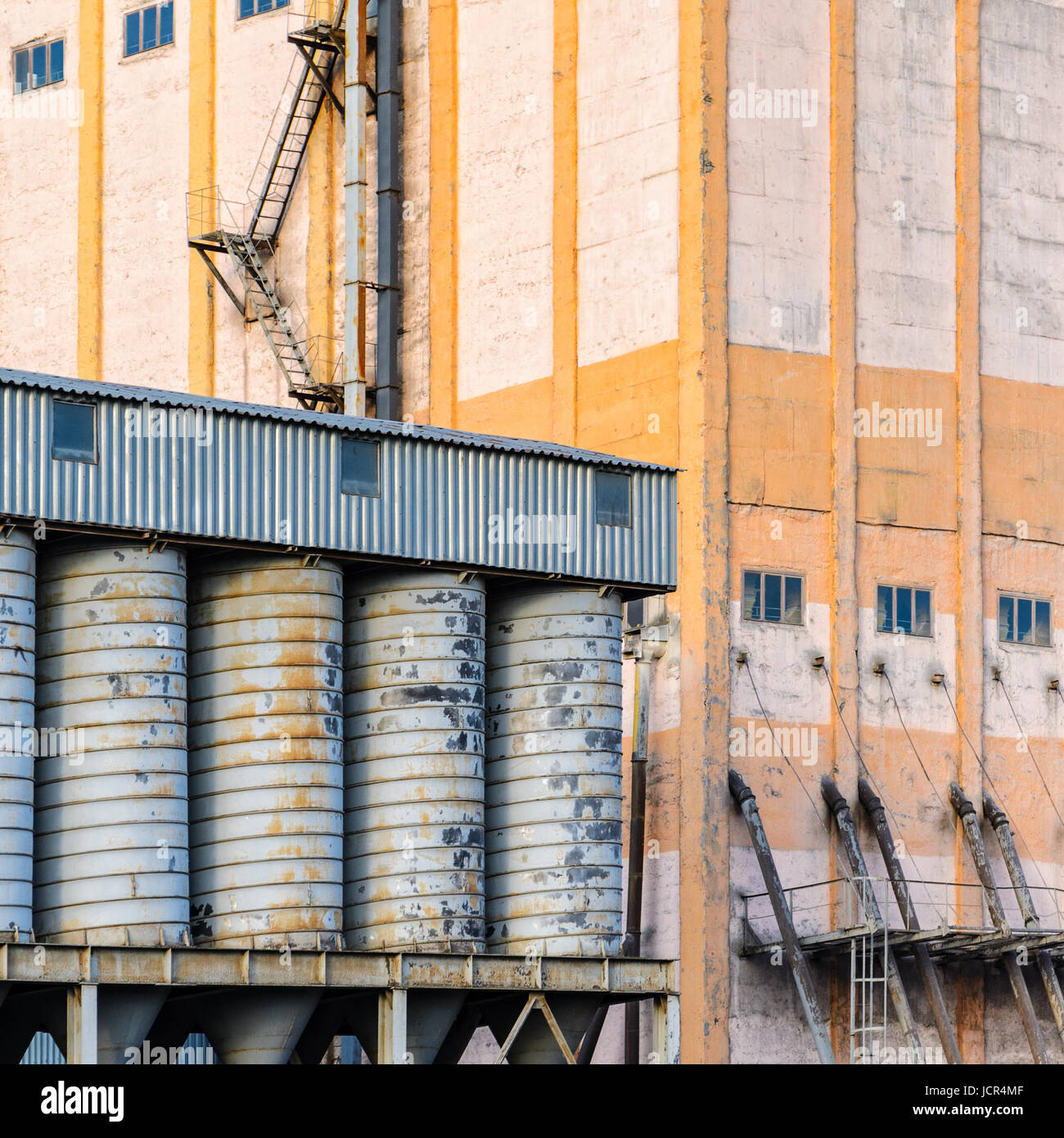 Plant for the production of baked goods. Elements of the facade of the ...