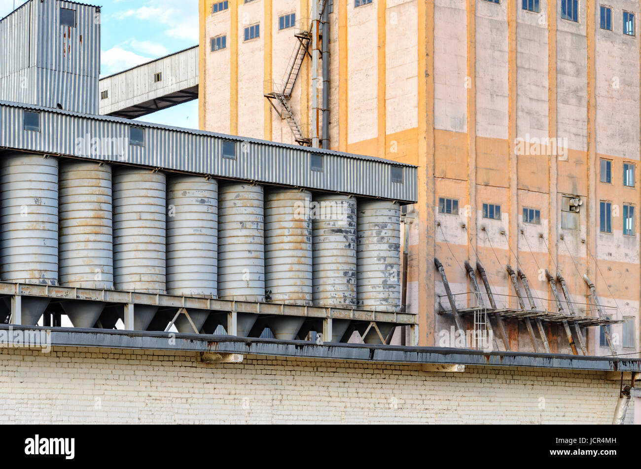 Plant for the production of baked goods. Elements of the facade of the ...