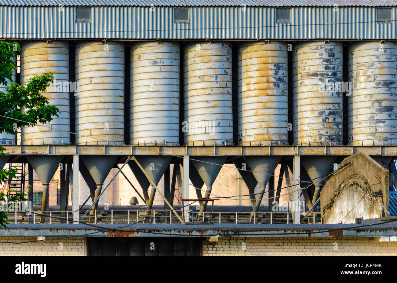 Plant for the production of baked goods. Elements of the facade of the ...