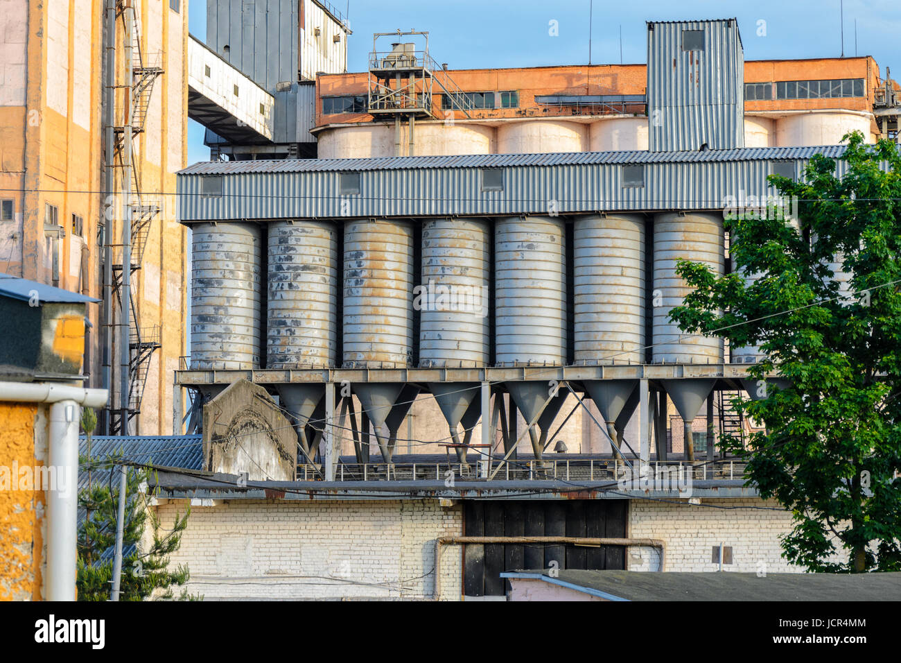 Plant for the production of baked goods. Elements of the facade of the ...