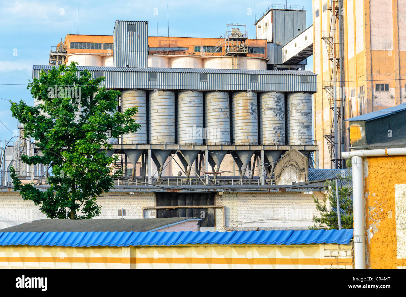 Plant for the production of baked goods. Elements of the facade of the ...
