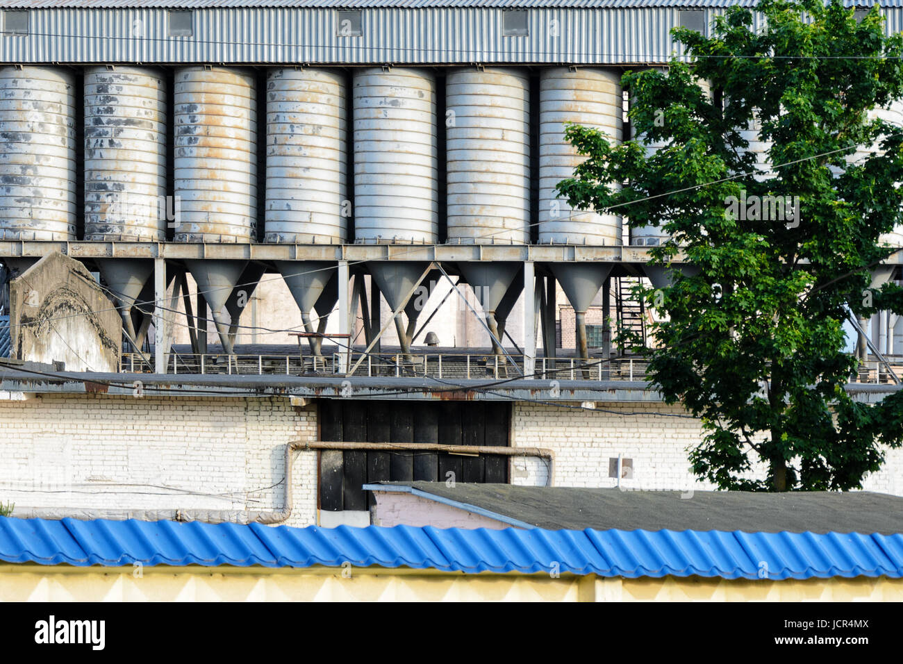 Plant for the production of baked goods. Elements of the facade of the ...