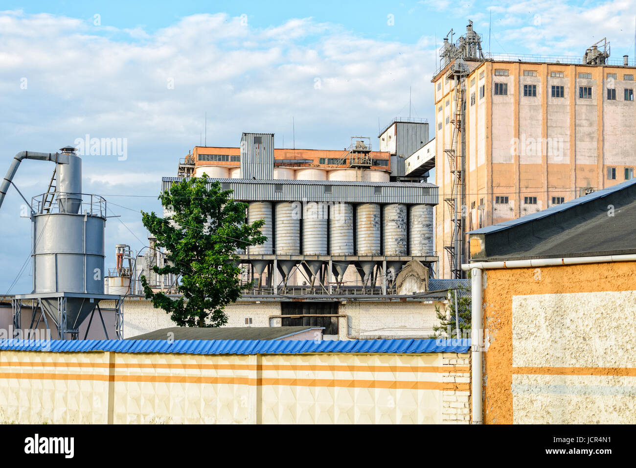 Plant for the production of baked goods. Elements of the facade of the ...
