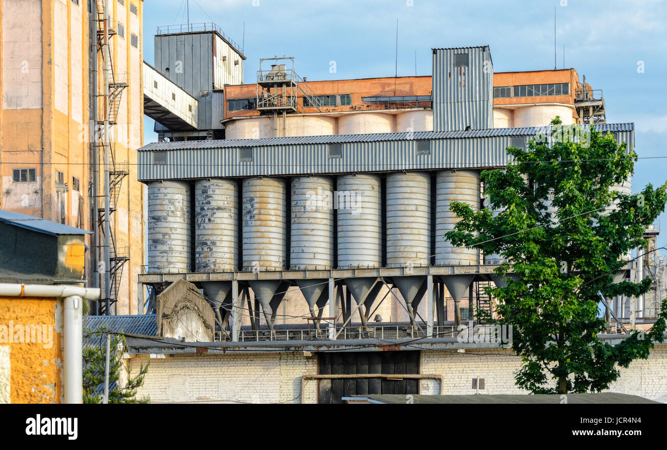 Plant for the production of baked goods. Elements of the facade of the ...