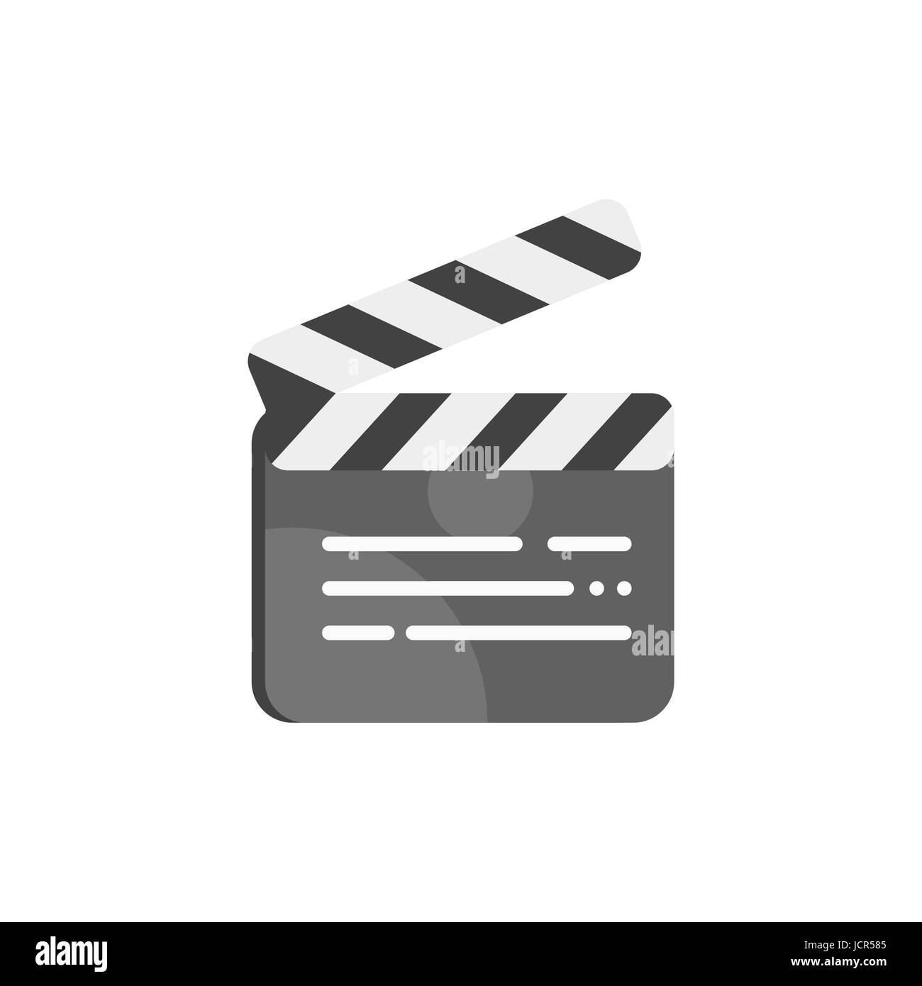 Vector flat style illustration of clapboard. Icon for web. Isolated on ...