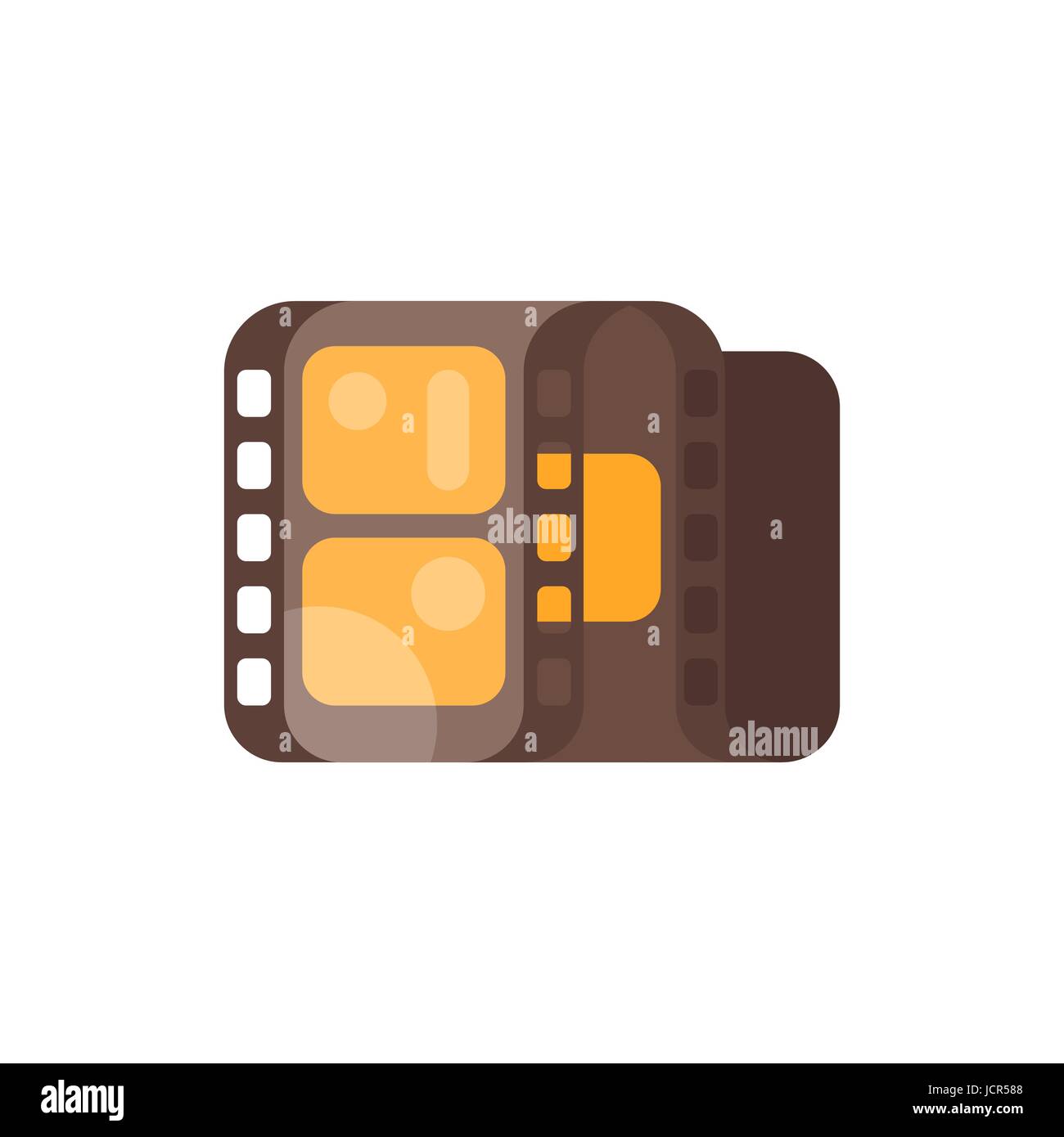 Vector flat style illustration of vintage old cinema clip. Isolated on ...