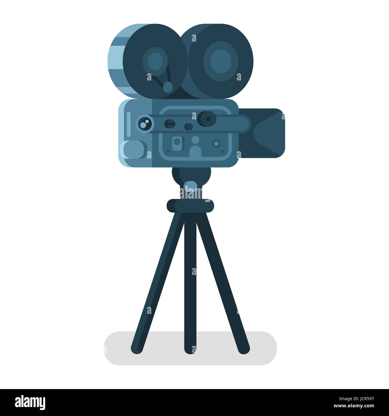 Vector flat style illustration of old cinema camera. Icon for online ...