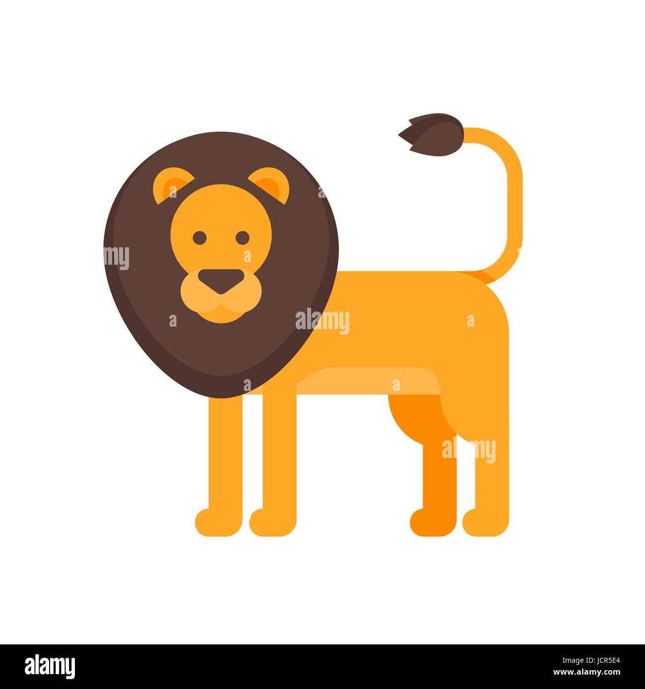 Vector flat style illustration of lion. Icon for web. Isolated on white ...