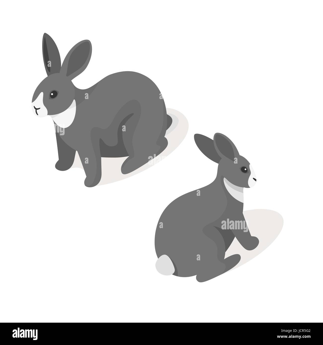 Back view grey bunny Stock Vector Images - Alamy