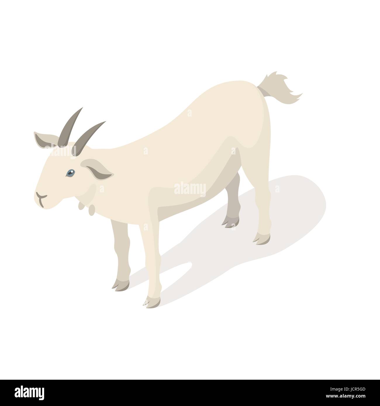 Isometric 3d vector illustration of white goat. Front view. Icon for ...