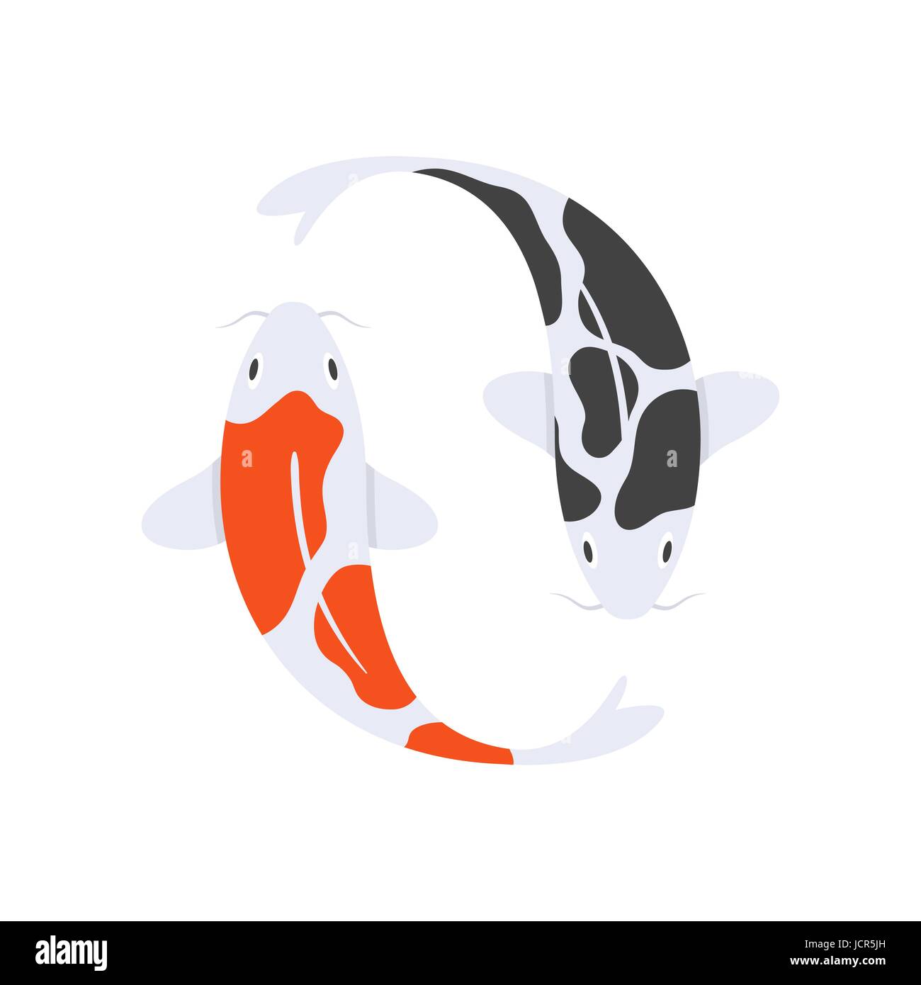 Vector flat style illustration of Japanese koi fish. Icon for web ...
