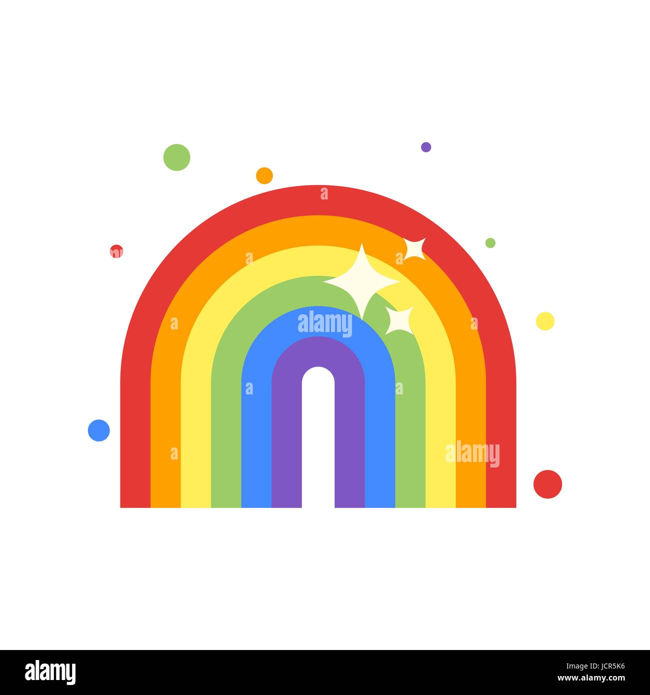 Vector flat style illustration of rainbow. Icon for web. Isolated on ...