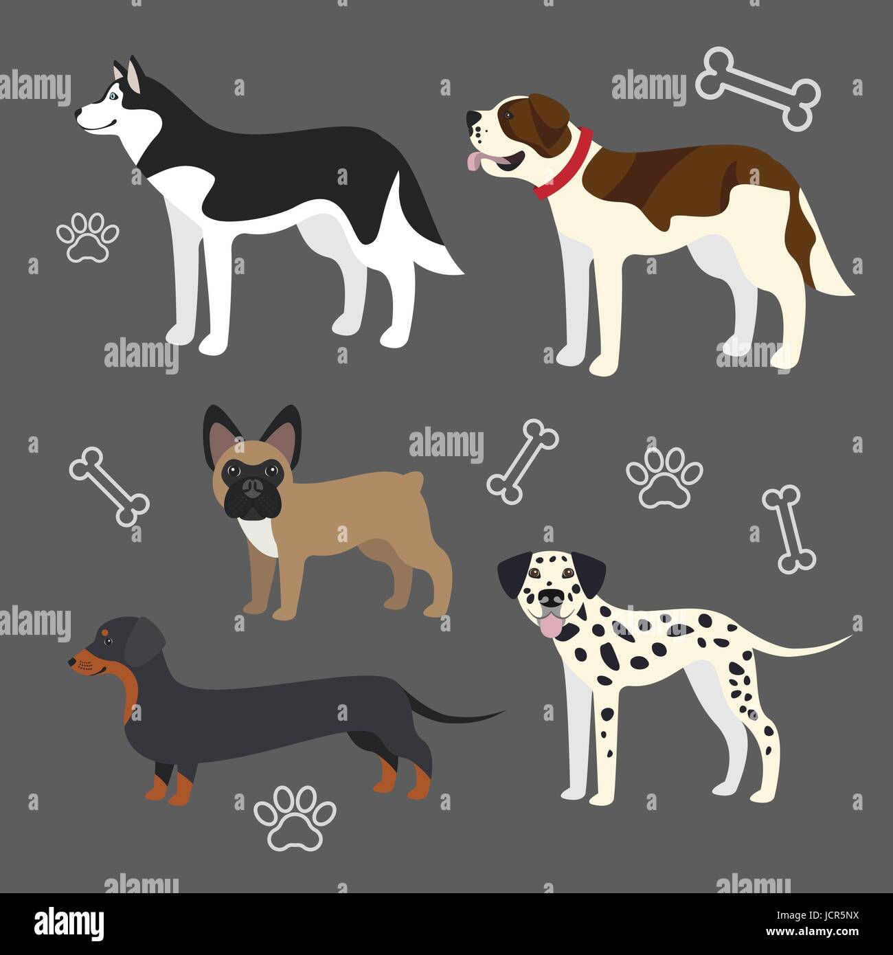Set of vector funny dogs Stock Vector Image & Art - Alamy