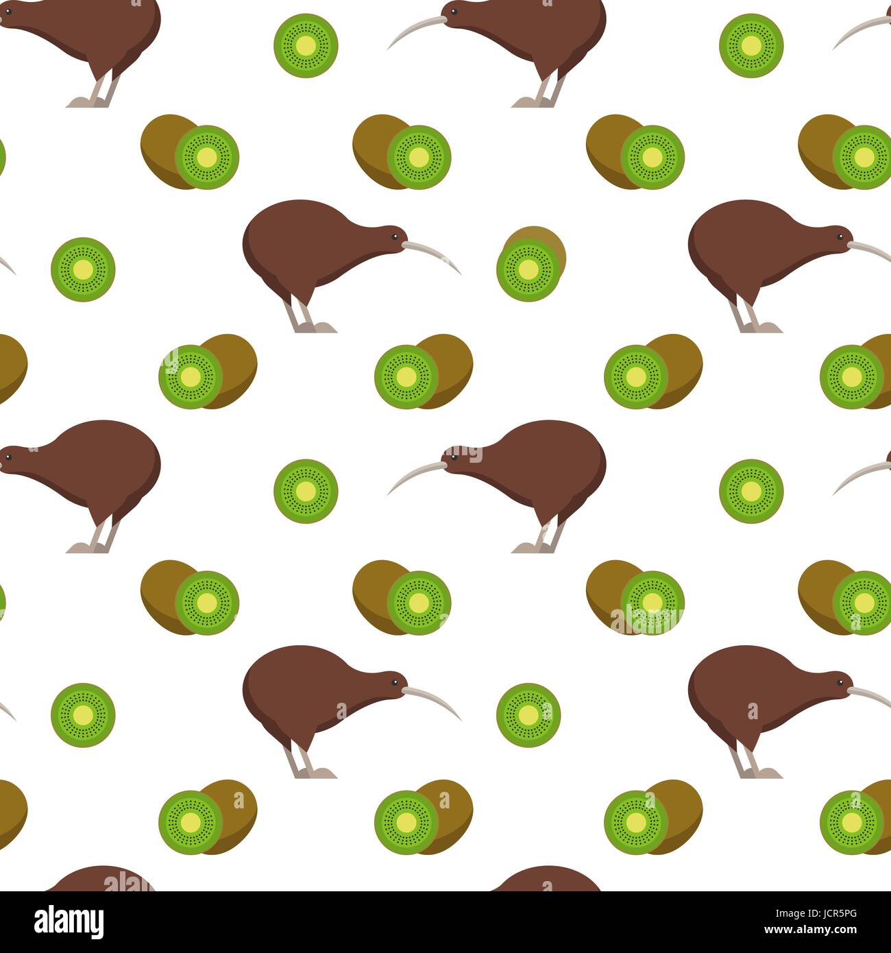 Seamless pattern with kiwi birds and kiwi fruits Stock Vector Image ...