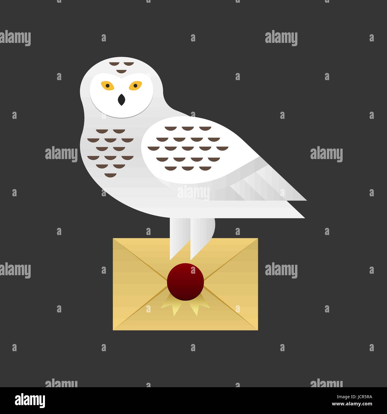 Vector illustration of owl holding a holding a letter Stock Vector ...