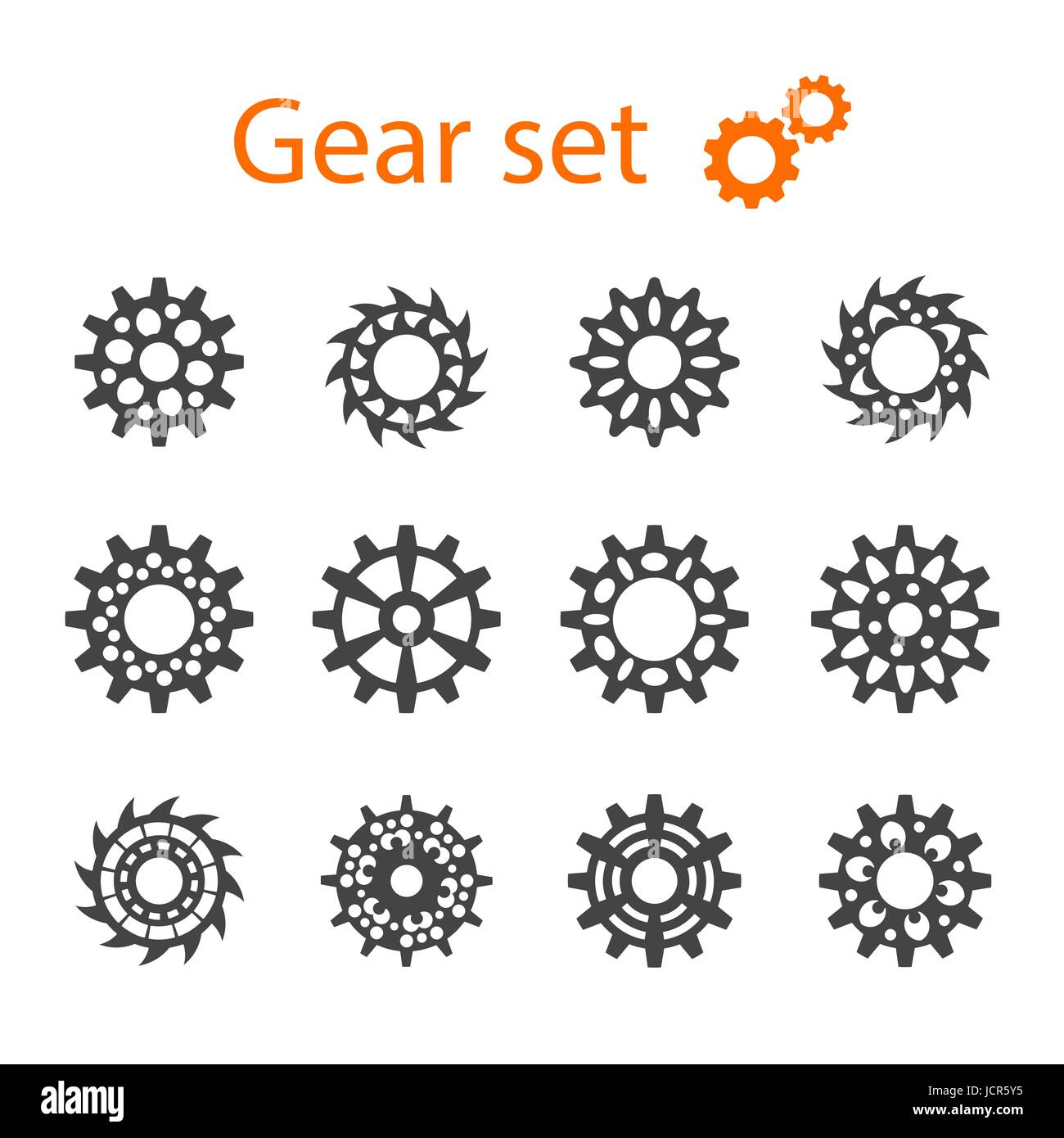 Set of vector machine gears or cogwheels. Gear wheels Stock Vector ...