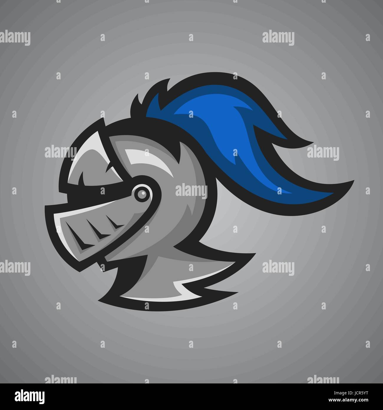 Vector illustration of medieval knight helmet. Sport mascot Stock ...