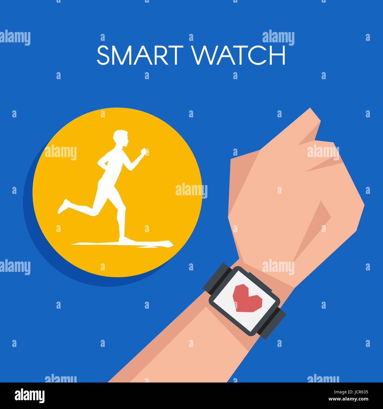 Vector illustration of Fitness tracker or smart watch wearable ...