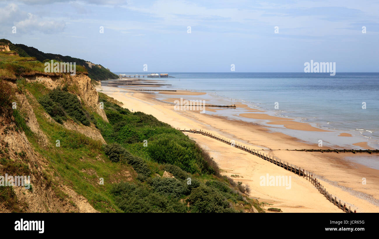The coastline near Overstrand with Cromer in the distance, North ...
