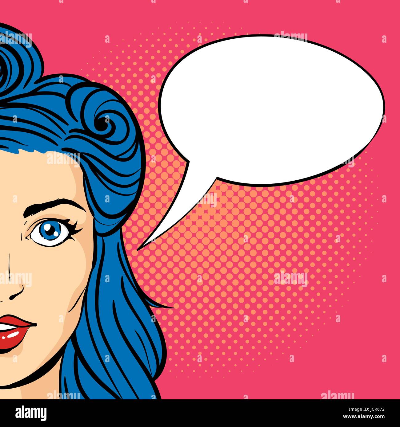 Pop Art Woman Speech Bubble