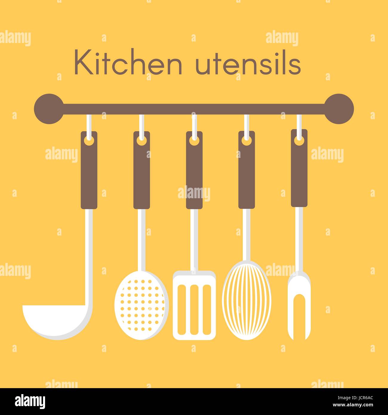 Vector background with kitchen utensils Stock Vector Image & Art - Alamy