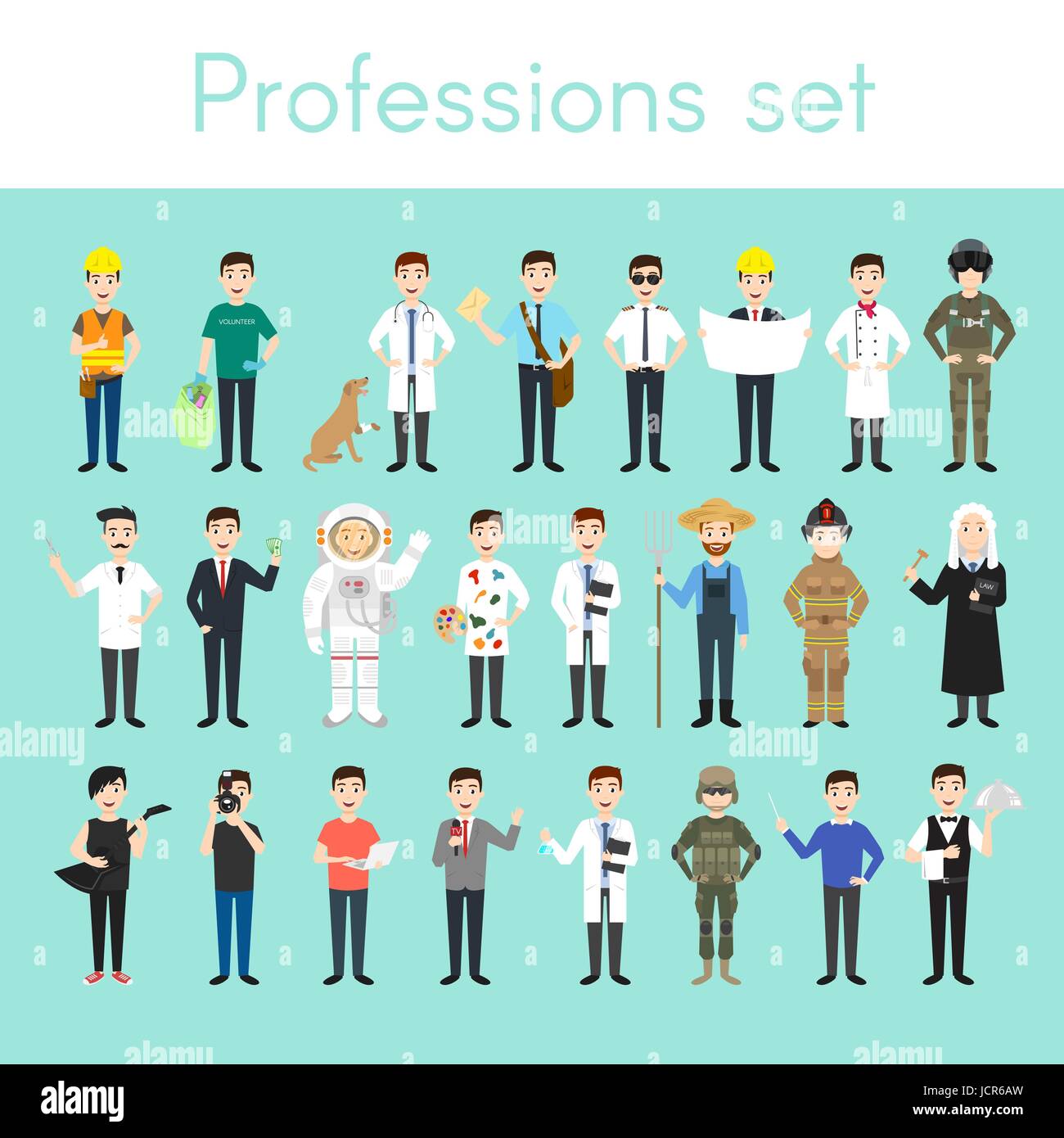 Cartoon characters different professions hi-res stock photography and ...