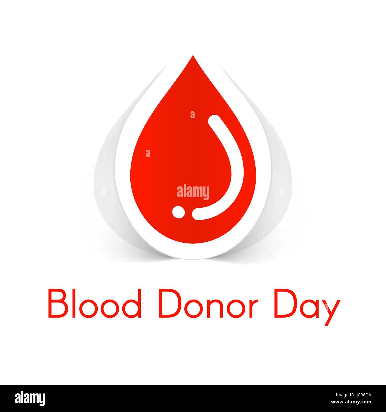 Vector abstract illustration of drop of blood. Realistic sticker ...