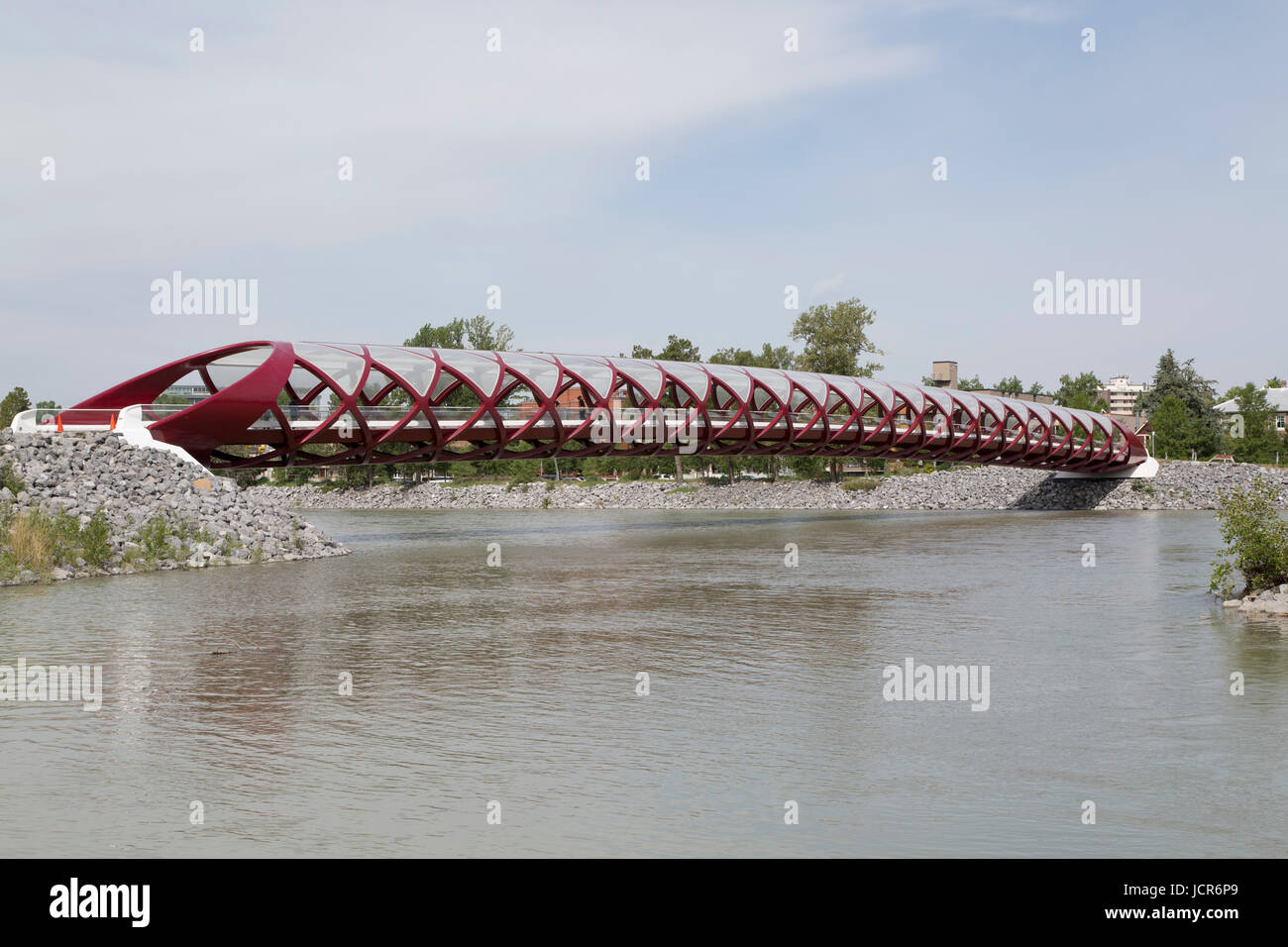 The Peace Bridge in Calgary, Canada. The bridge, designed by architect ...