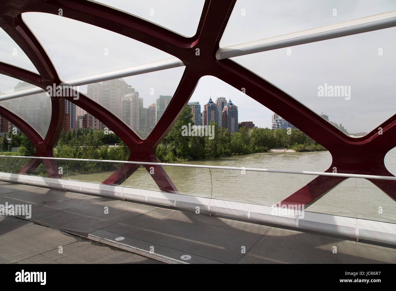 The Peace Bridge in Calgary, Canada. The bridge, designed by architect ...