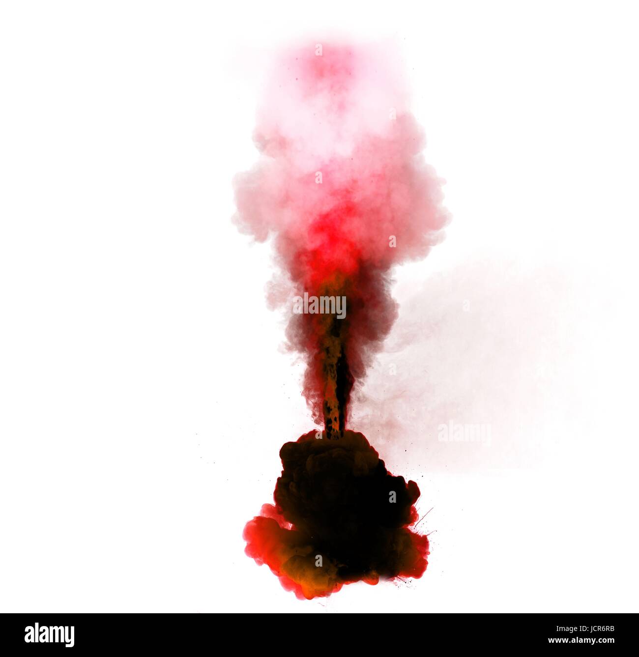 Abstract, red explosion of fire against white background Stock Photo ...
