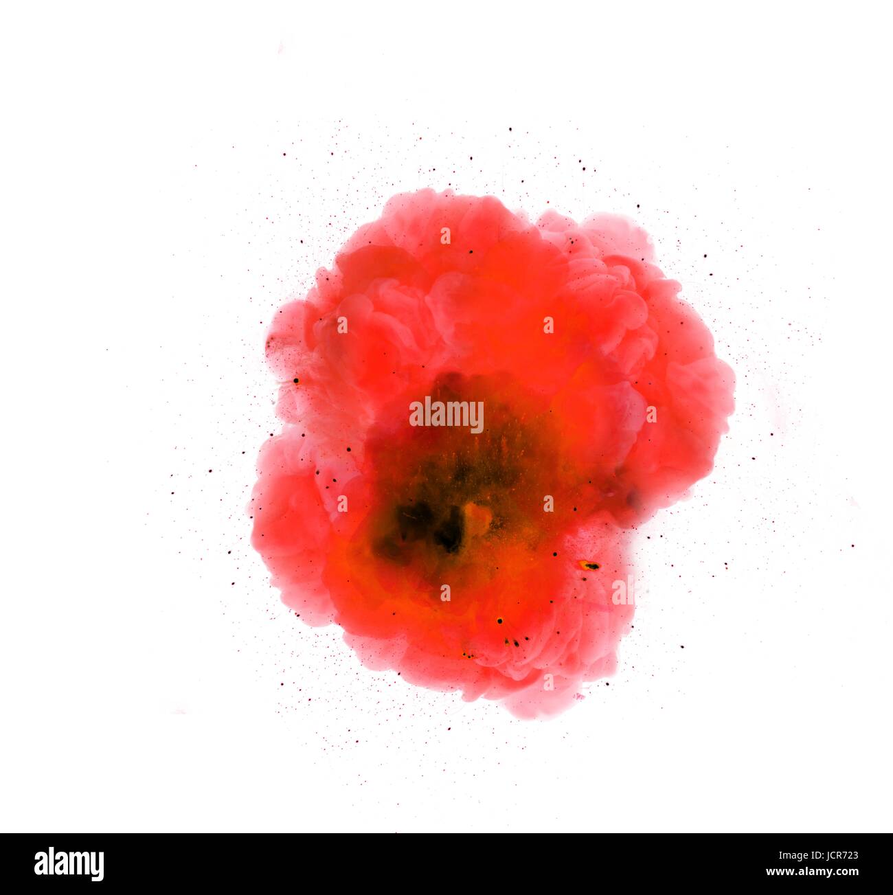 Abstract, red explosion of fire against white background Stock Photo ...
