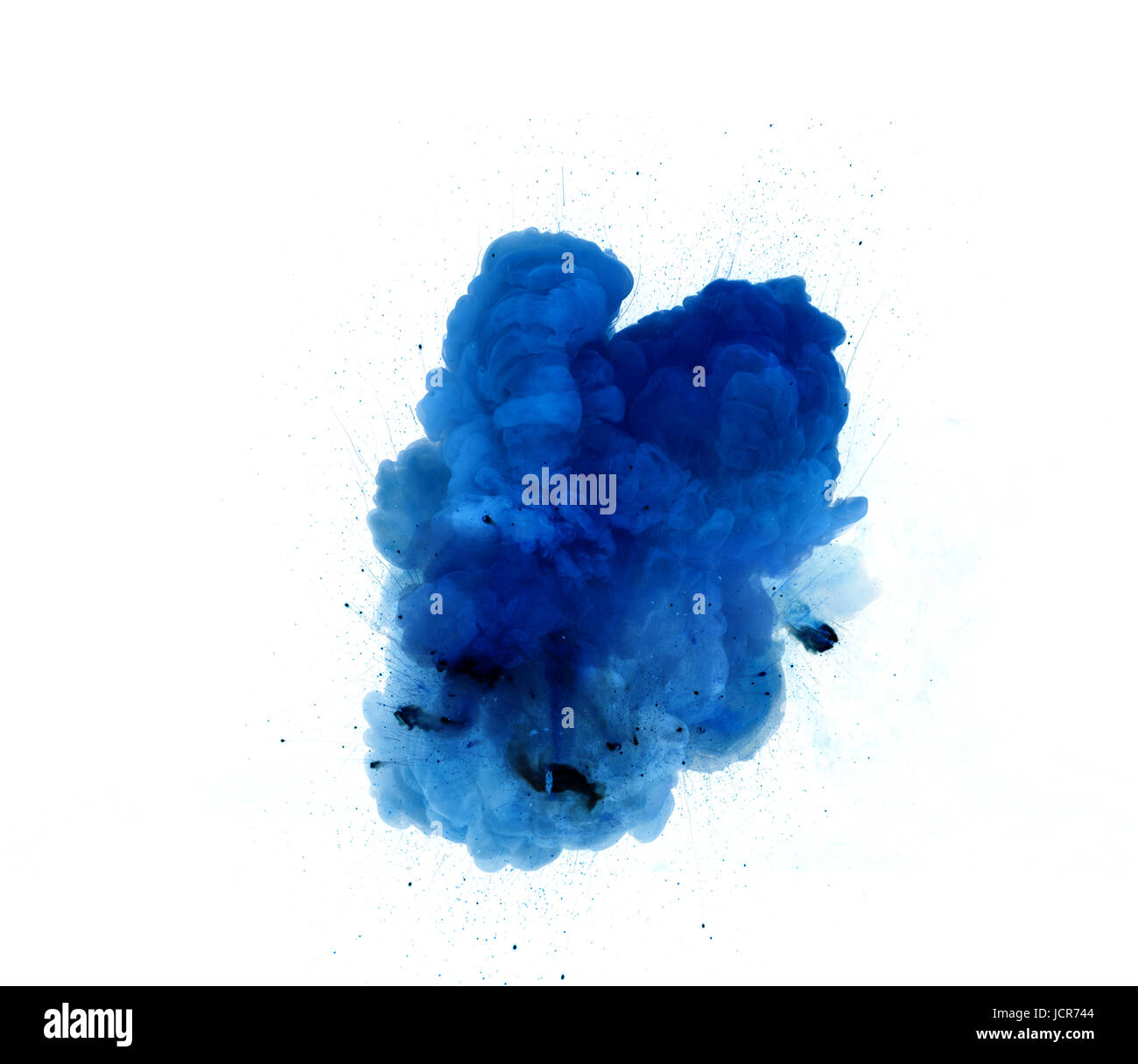 Abstract, blue explosion of fire against white background Stock Photo ...