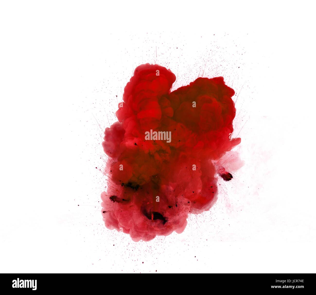 Abstract, red explosion of fire against white background Stock Photo ...