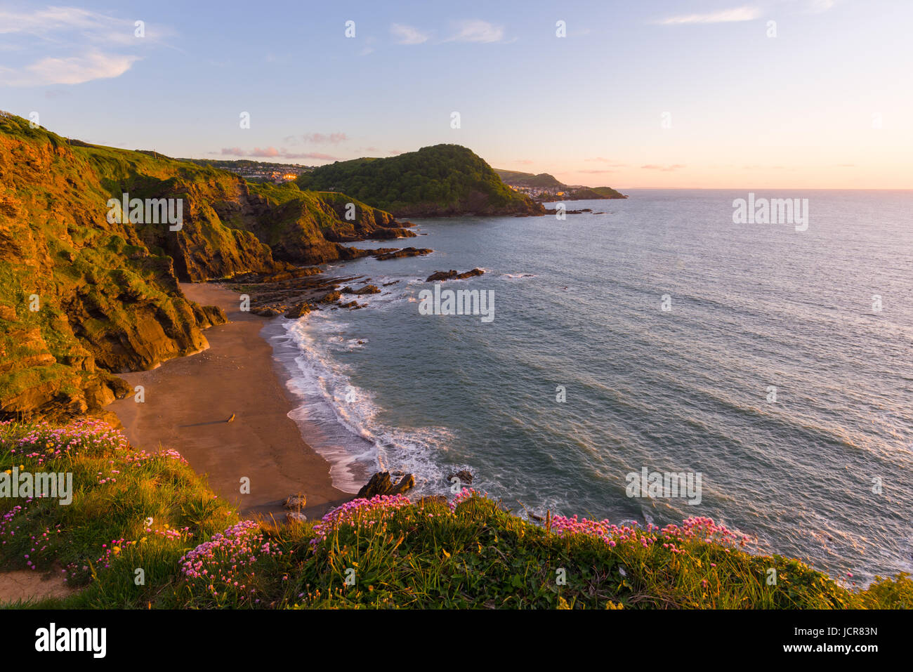 Hele Bay and Ilfracombe on the North Devon Heritage Coast viewed from ...