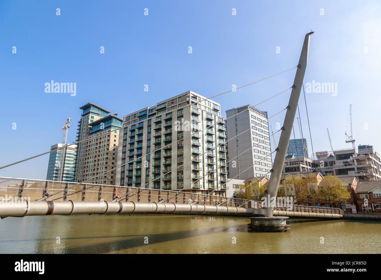 South Quay footbridge in Canary Wharf, London Stock Photo - Alamy