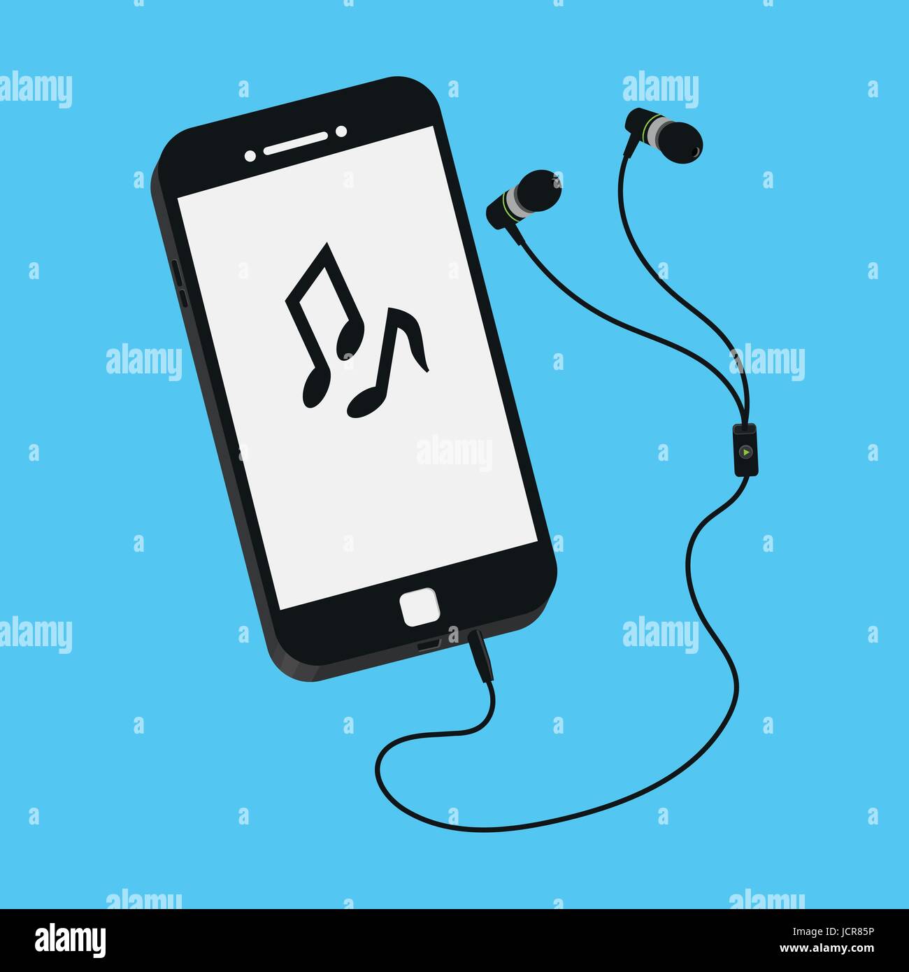 Mobile phone touchscreen music Stock Vector Images - Alamy
