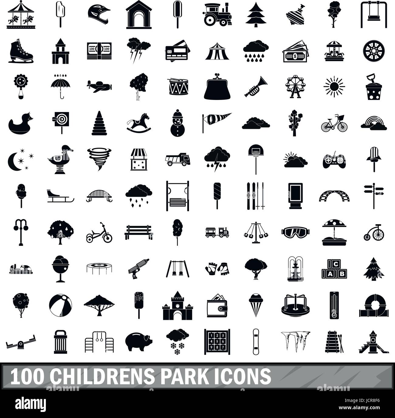 100 childrens park icons set, simple style Stock Vector Image & Art - Alamy