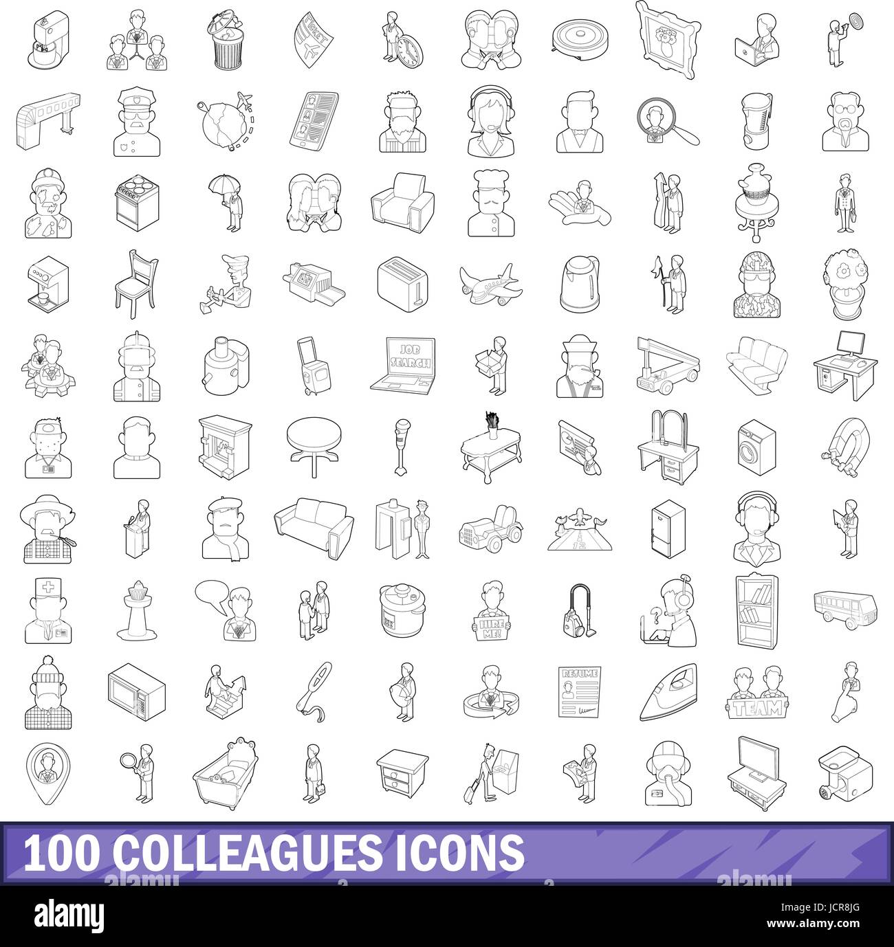 Work colleagues line icons Stock Vector Images - Alamy