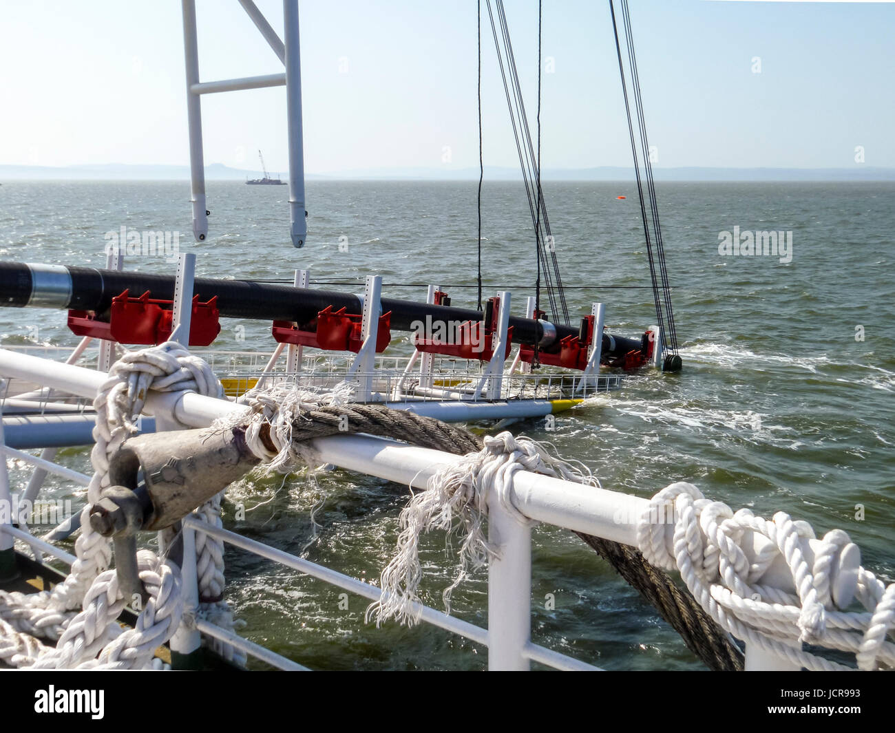 Descent of the pipeline to a bottom exhausting with the pipelaying ...