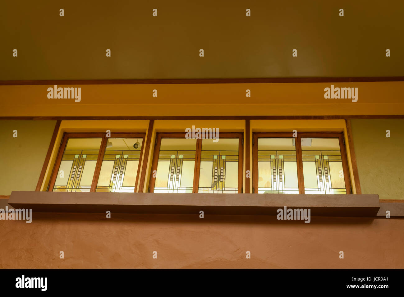 Windows in the Frank Lloyd Wright Church Stock Photo - Alamy