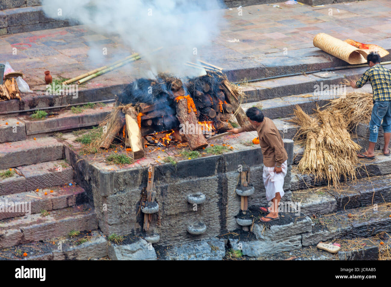 Cremation Ceremony at the Ghats site and the Holy Temple of Lord Shiva ...