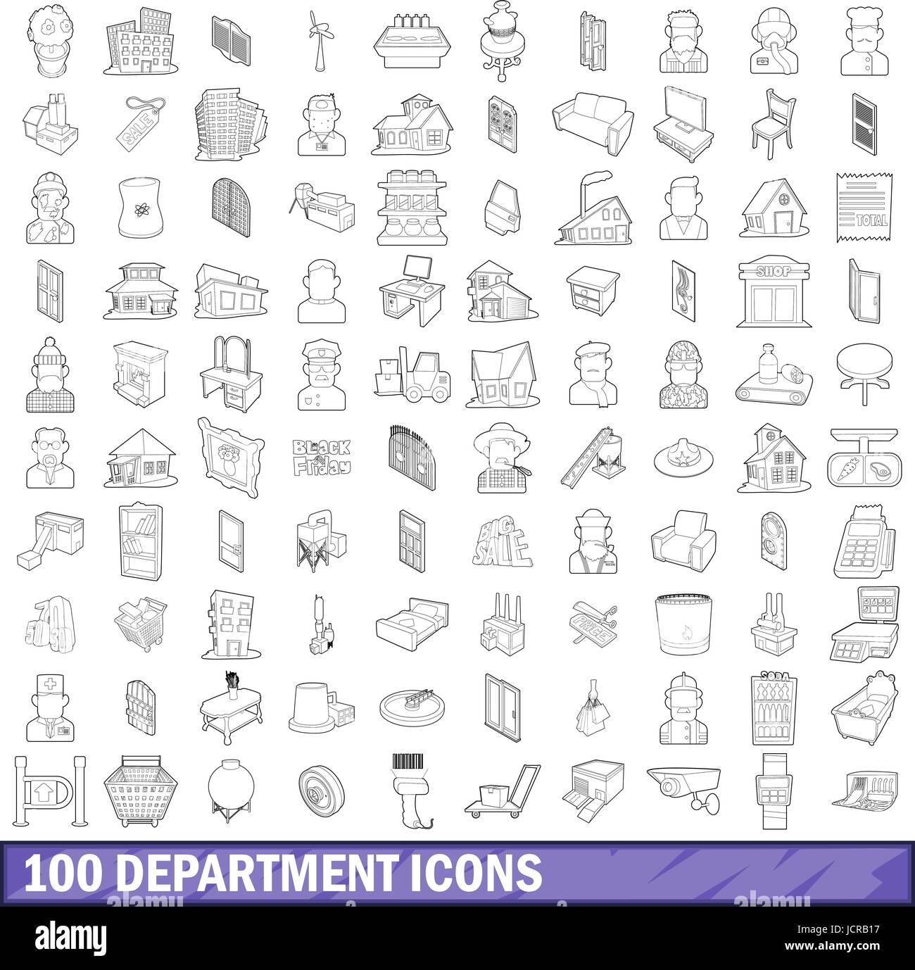 100 department icons set, outline style Stock Vector Image & Art - Alamy