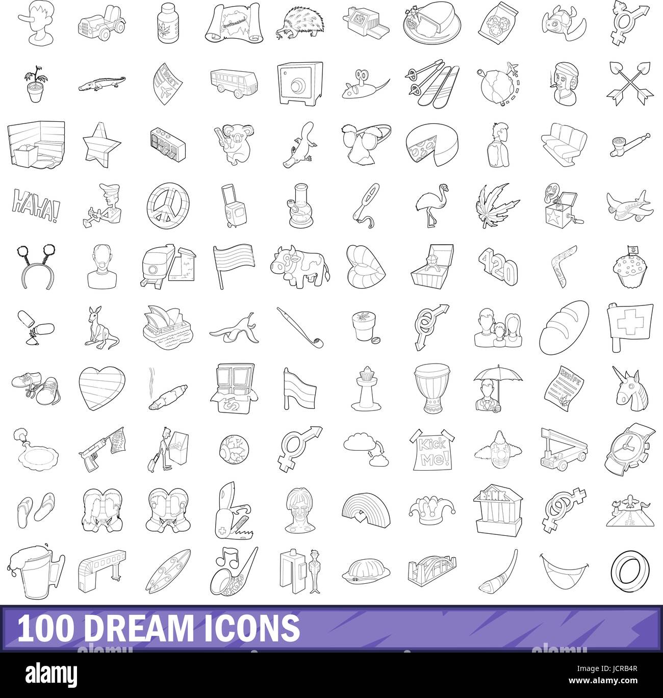 100 dream icons set, outline style Stock Vector Image & Art - Alamy