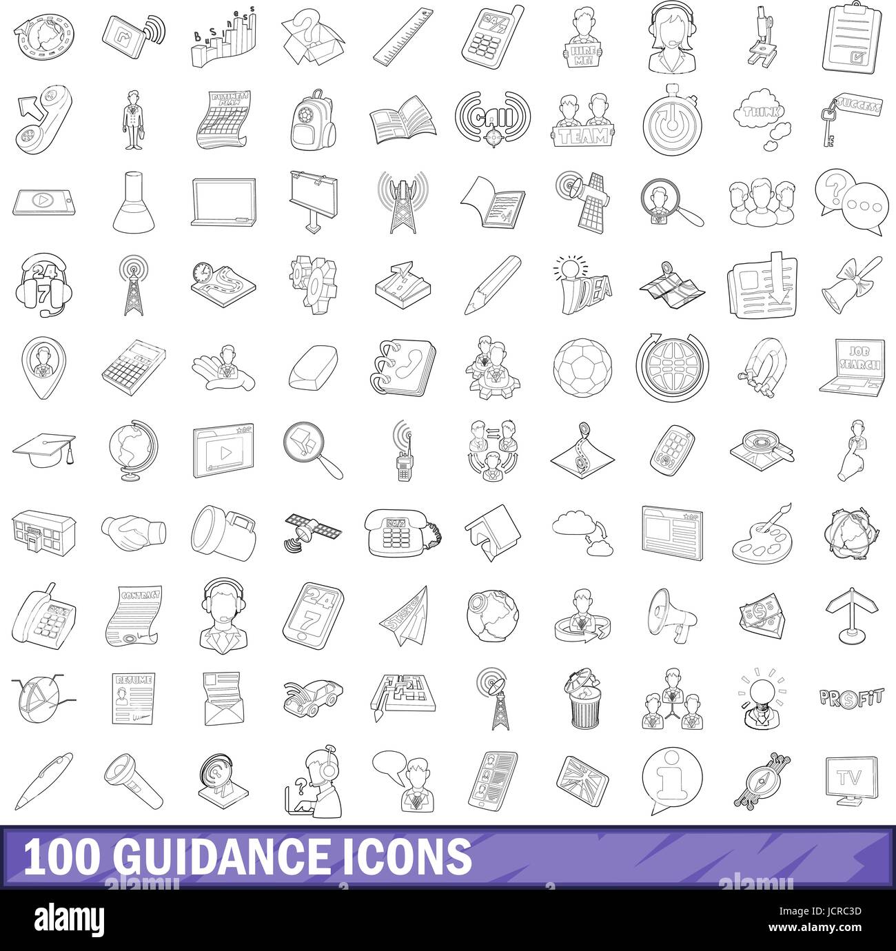 100 guidance icons set, outline style Stock Vector Image & Art - Alamy