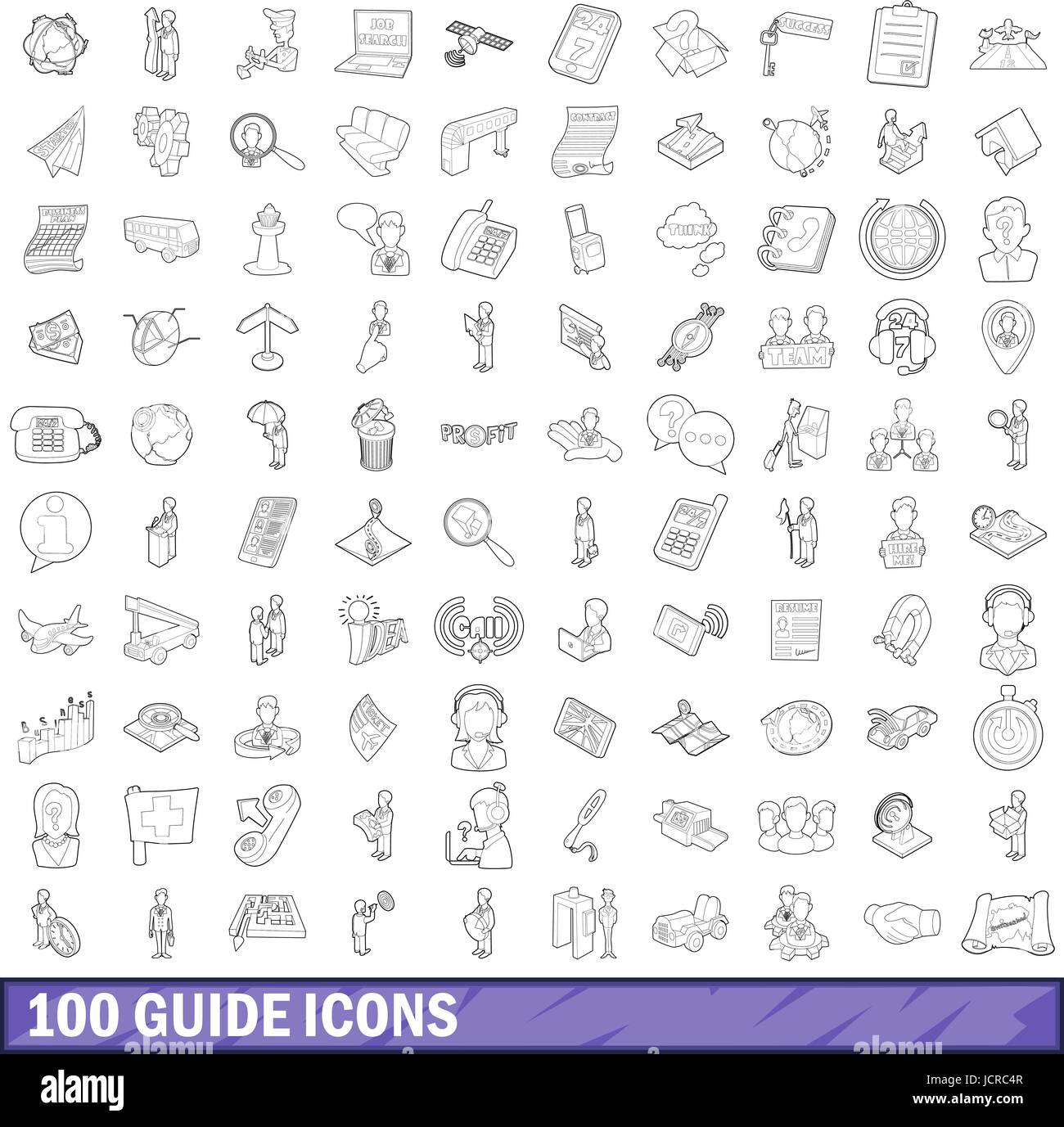100 guide icons set, outline style Stock Vector Image & Art - Alamy