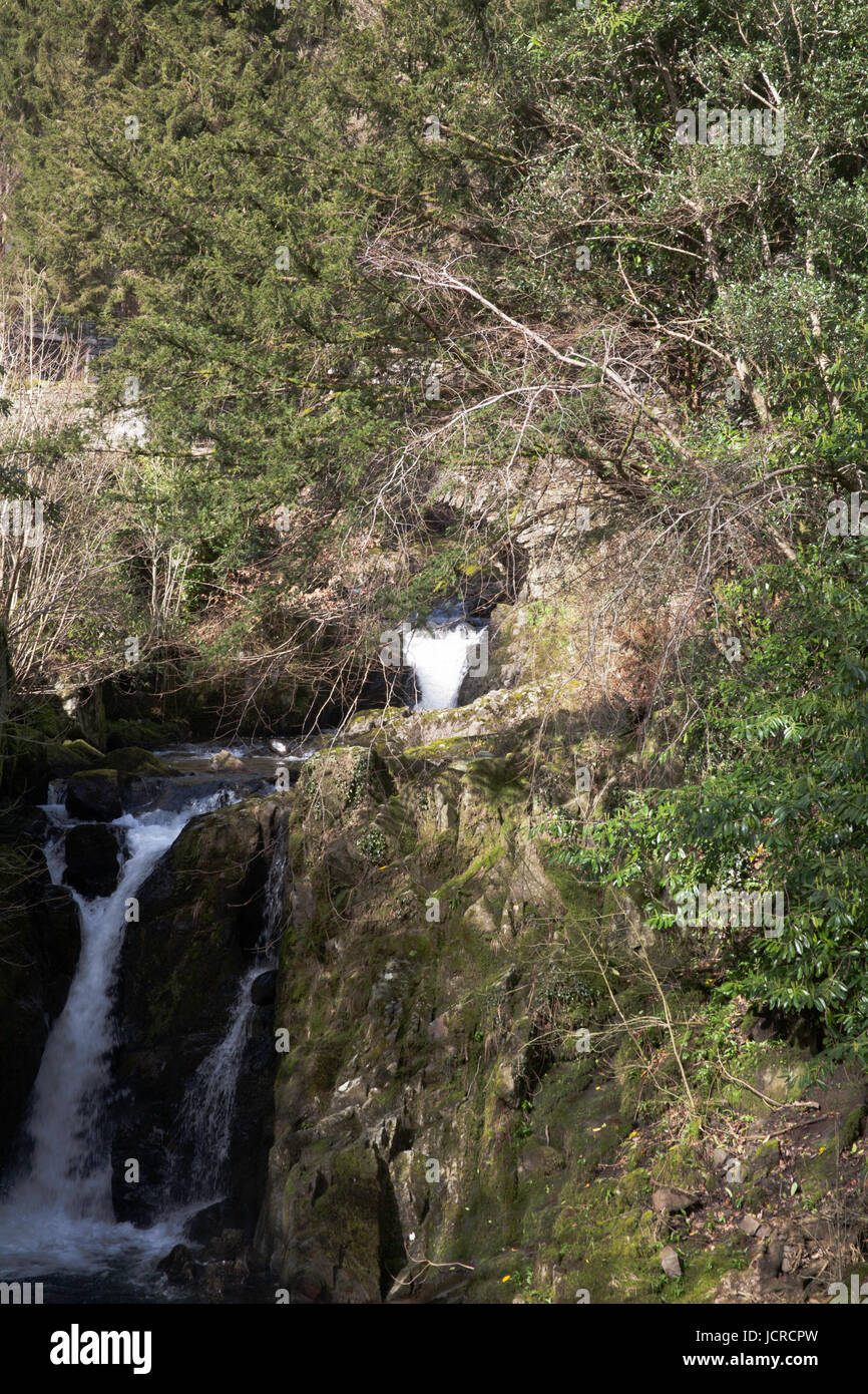 Rydal Falls Rydal Hall Ambleside The Lake District Cumbria England ...